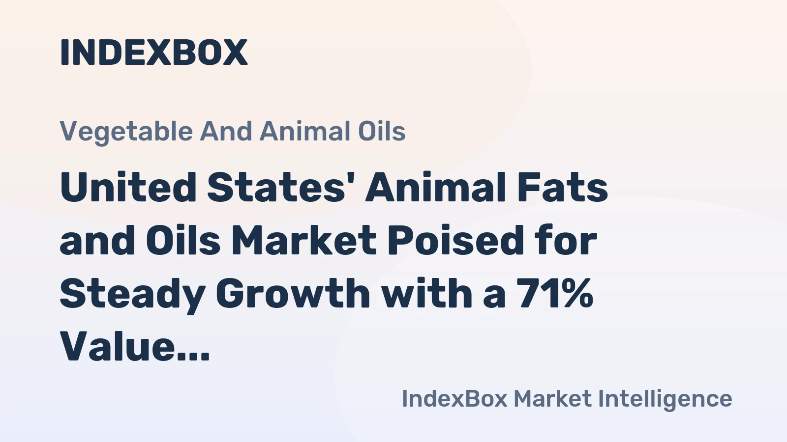 United States' Animal Fats and Oils Market Poised for Steady Growth with a 71% Value CAGR Through 2035