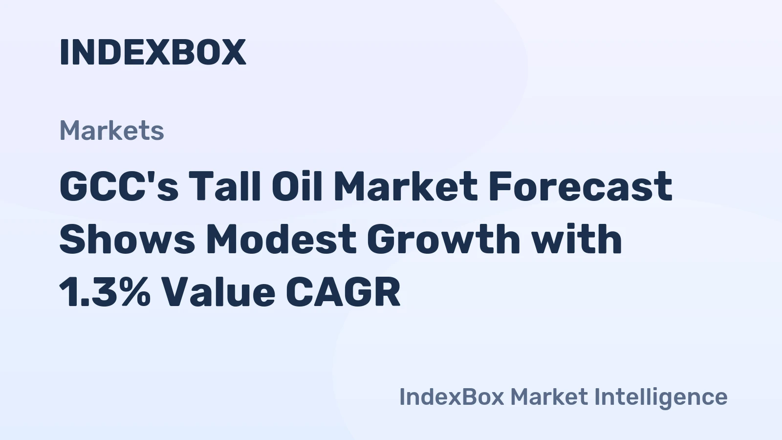 GCC's Tall Oil Market Forecast Shows Modest Growth with 1.3% Value CAGR