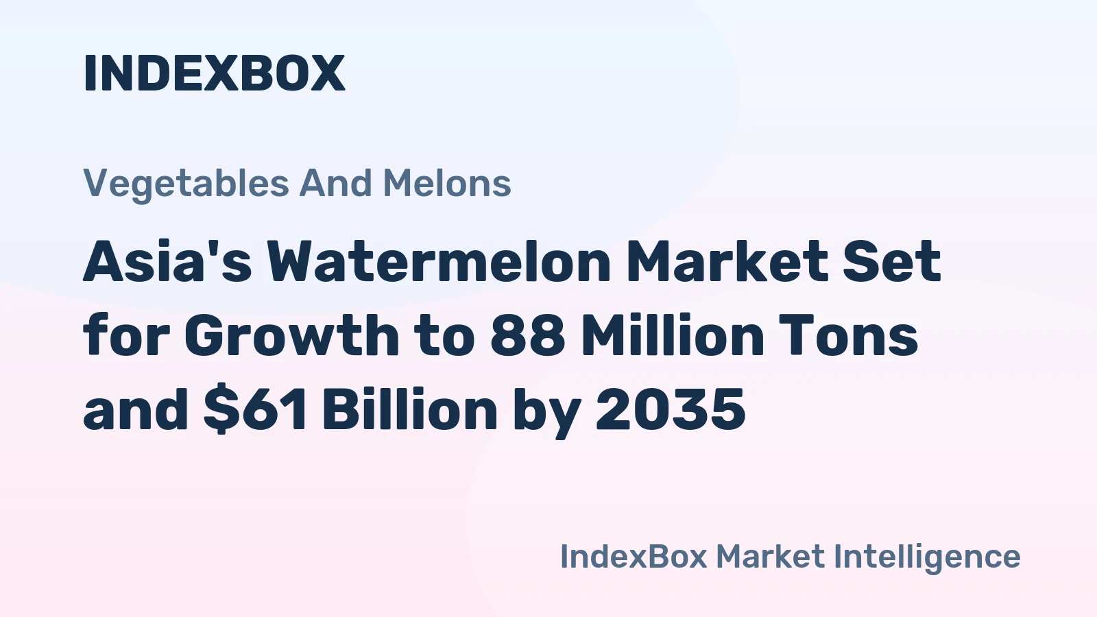Asia's Watermelon Market Set for Growth to 88 Million Tons and $61 Billion by 2035