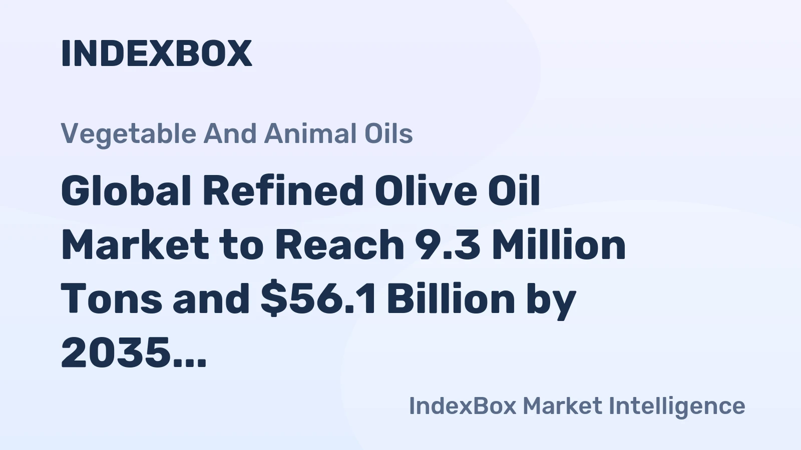 Global Refined Olive Oil Market to Reach 9.3 Million Tons and $56.1 Billion by 2035