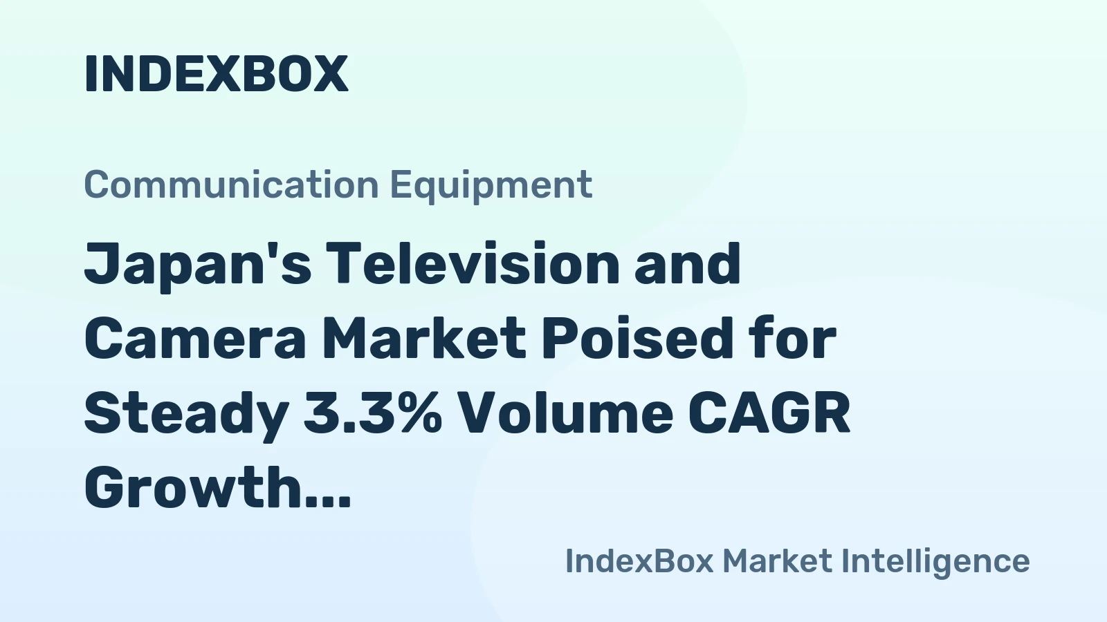 Japan's Television and Camera Market Poised for Steady 3.3% Volume CAGR Growth Through 2035