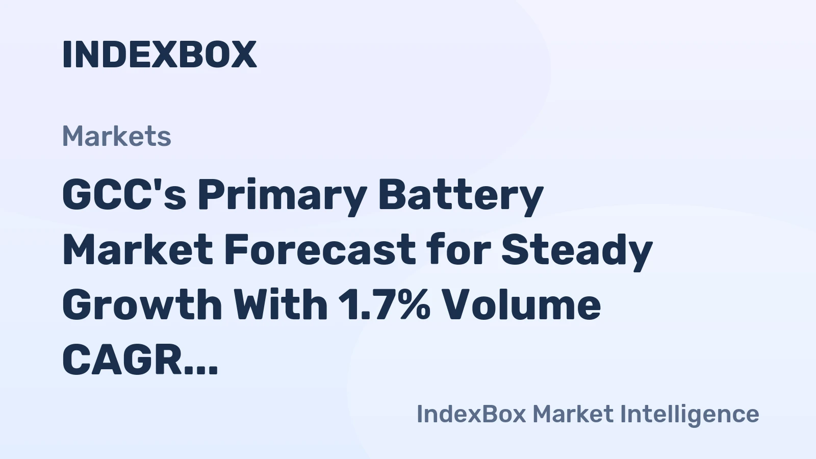 GCC's Primary Battery Market Forecast for Steady Growth With 1.7% Volume CAGR Through 2035