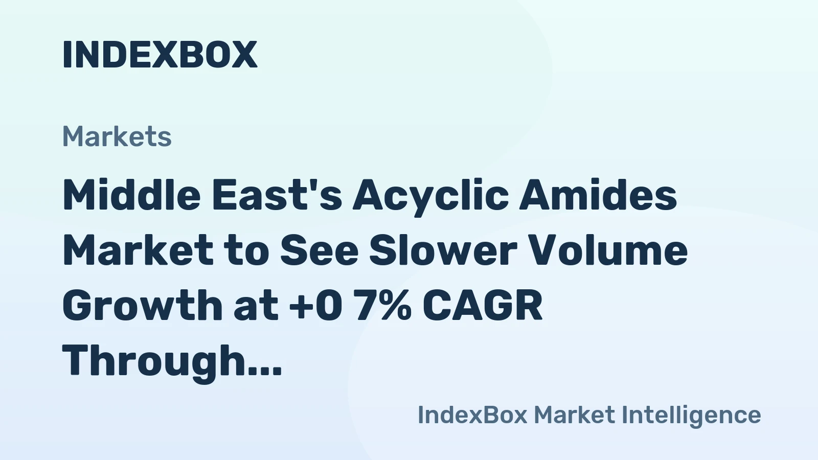 Middle East's Acyclic Amides Market to See Slower Volume Growth at +0 7% CAGR Through 2035