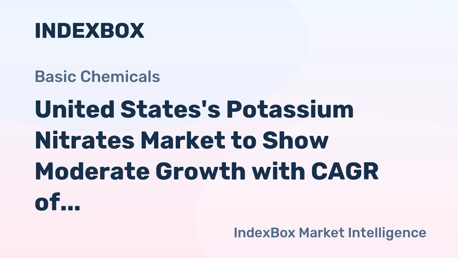 United States's Potassium Nitrates Market to Show Moderate Growth with CAGR of +0.8% into 2035