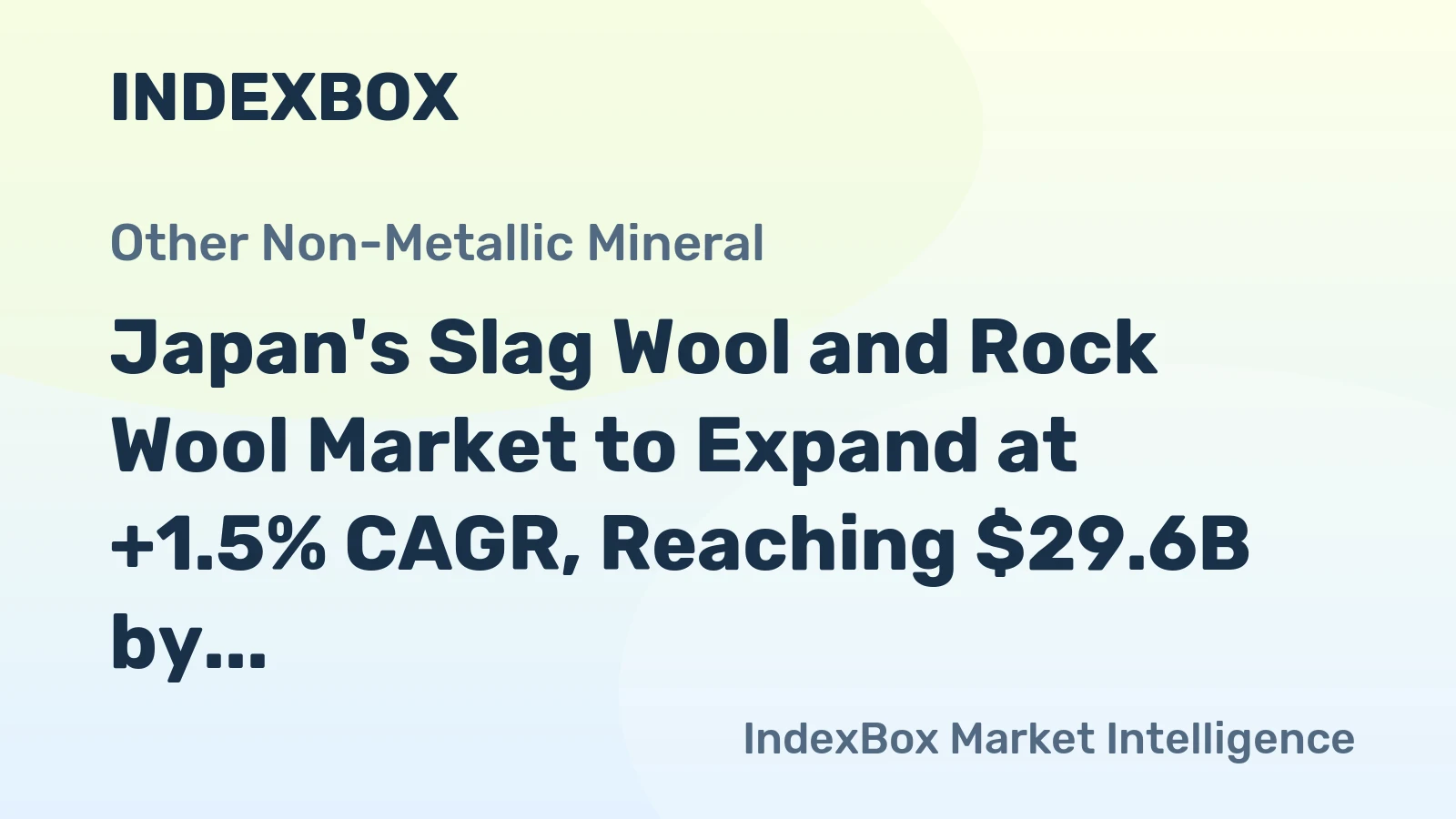 Japan's Slag Wool and Rock Wool Market to Expand at +1.5% CAGR, Reaching $29.6B by 2035