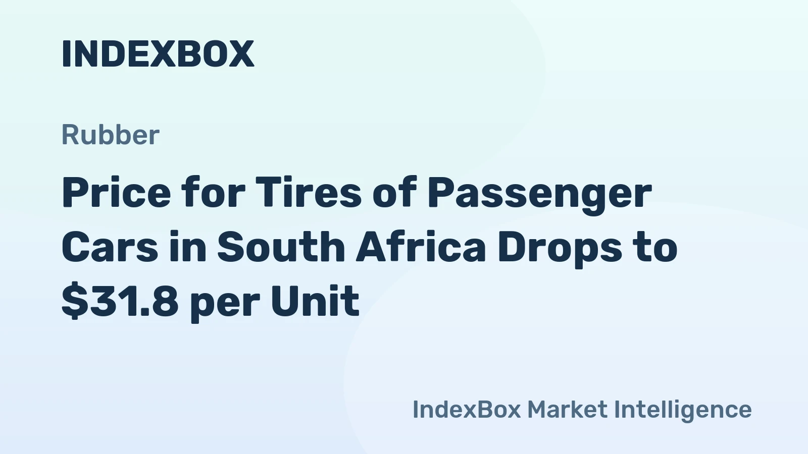 Price for Tires of Passenger Cars in South Africa Drops to $31.8 per Unit