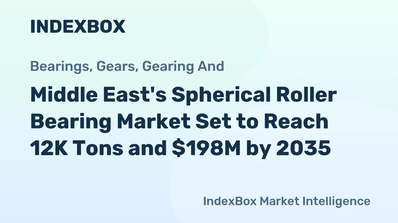 Middle East's Spherical Roller Bearing Market Set to Reach 12K Tons and $198M by 2035