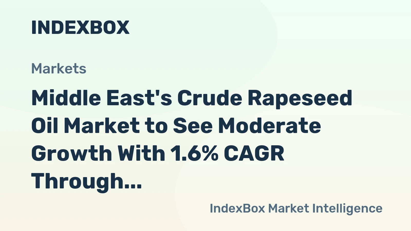 Middle East's Crude Rapeseed Oil Market to See Moderate Growth With 1.6% CAGR Through 2035