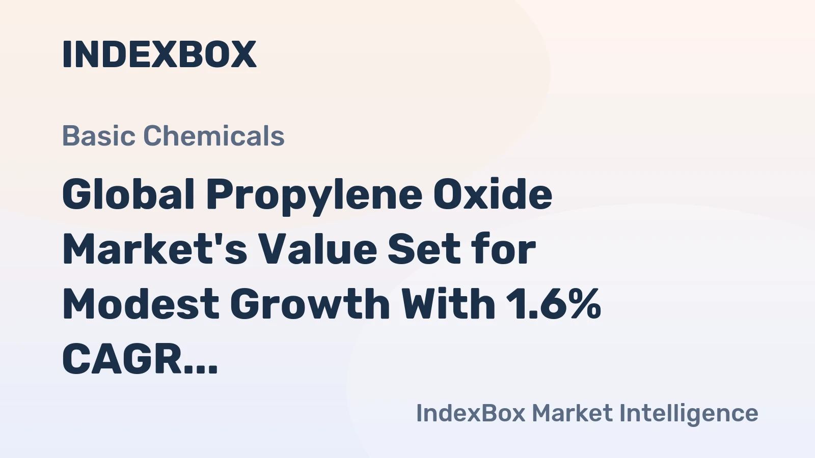 Global Propylene Oxide Market's Value Set for Modest Growth With 1.6% CAGR Through 2035
