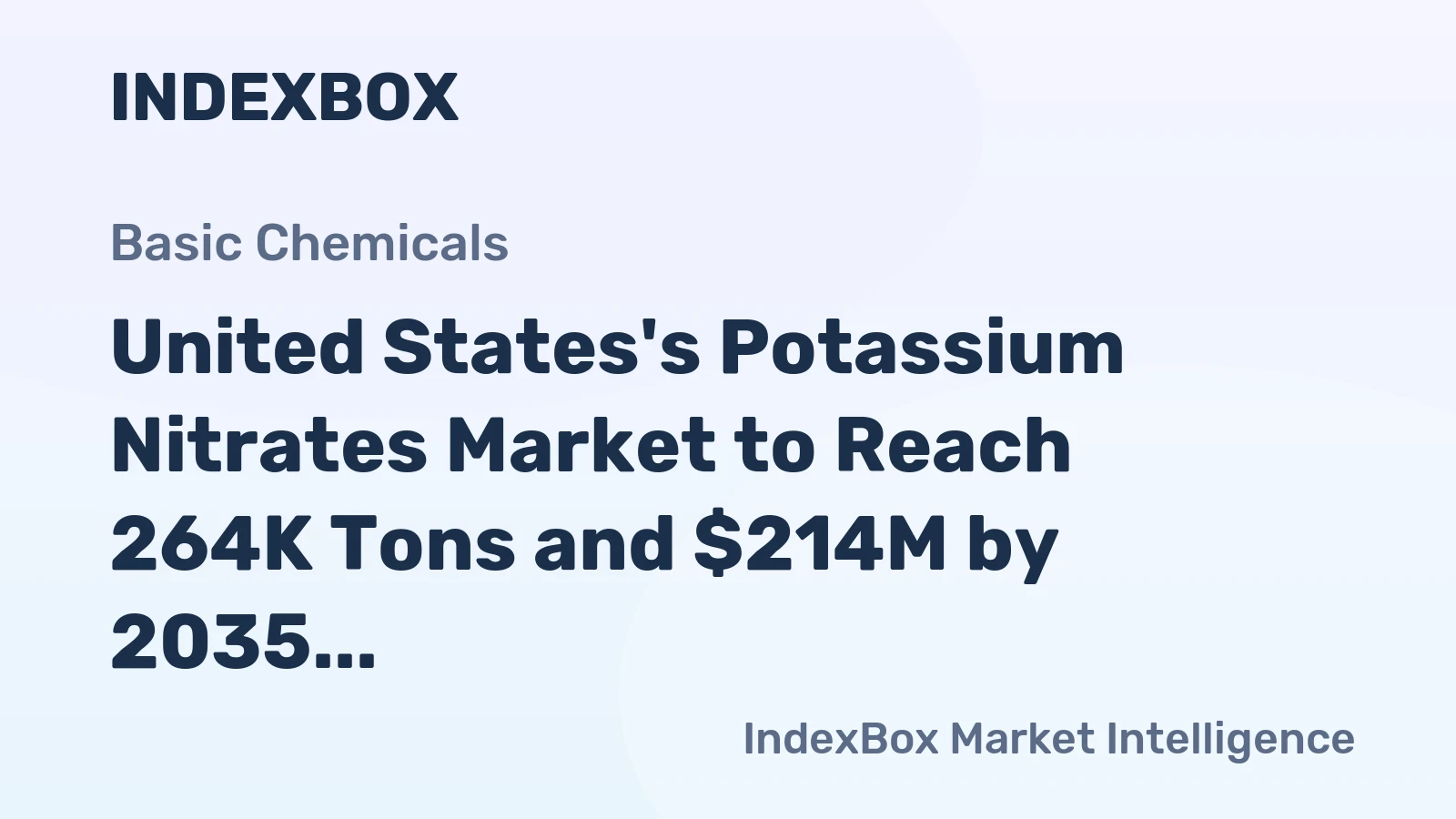 United States's Potassium Nitrates Market to Reach 264K Tons and $214M by 2035