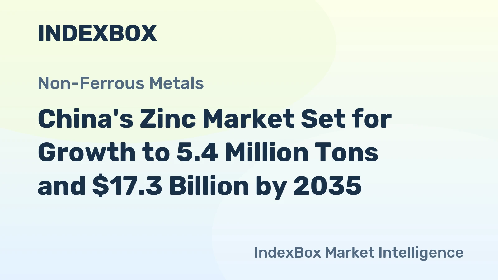 China's Zinc Market Set for Growth to 5.4 Million Tons and $17.3 Billion by 2035