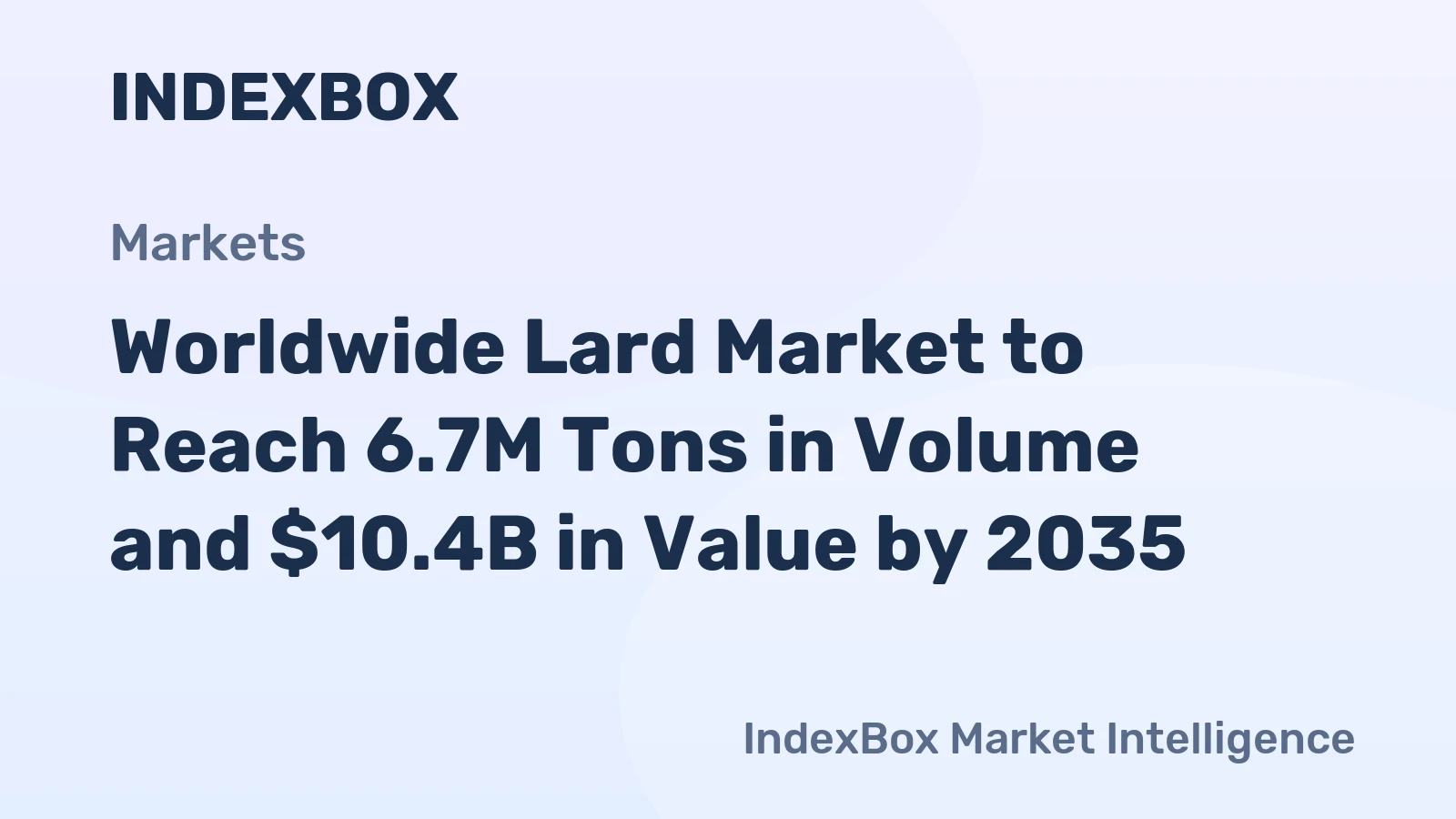 Worldwide Lard Market to Reach 6.7M Tons in Volume and $10.4B in Value by 2035