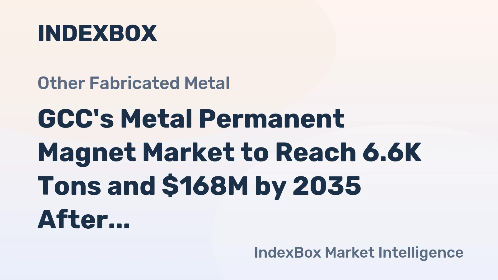 GCC's Metal Permanent Magnet Market to Reach 6.6K Tons and $168M by 2035 After Recent Contraction