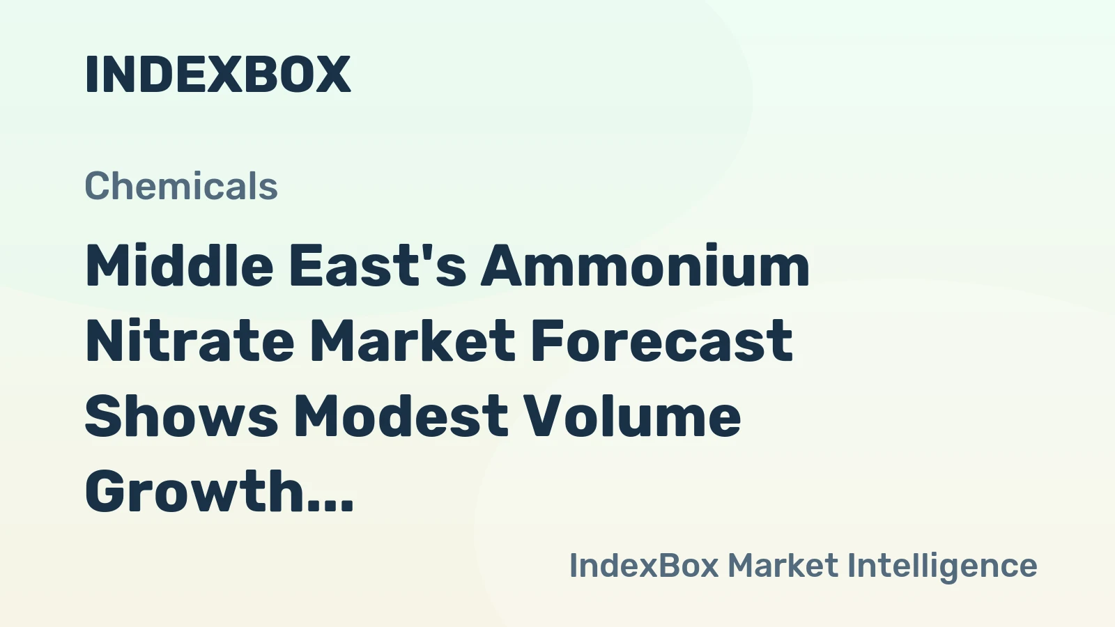 Middle East's Ammonium Nitrate Market Forecast Shows Modest Volume Growth Amid Slight Value Decline