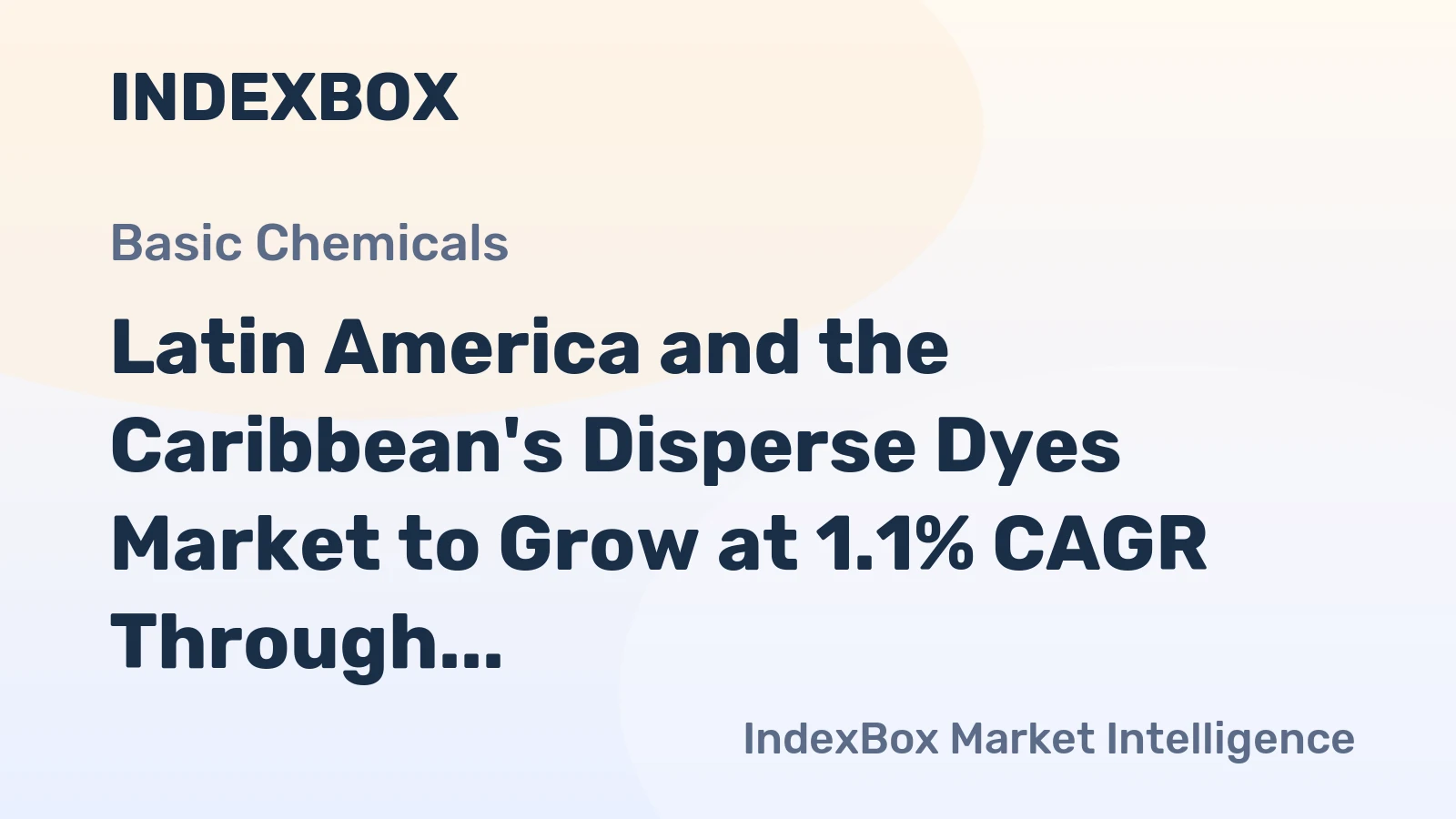 Latin America and the Caribbean's Disperse Dyes Market to Grow at 1.1% CAGR Through 2035
