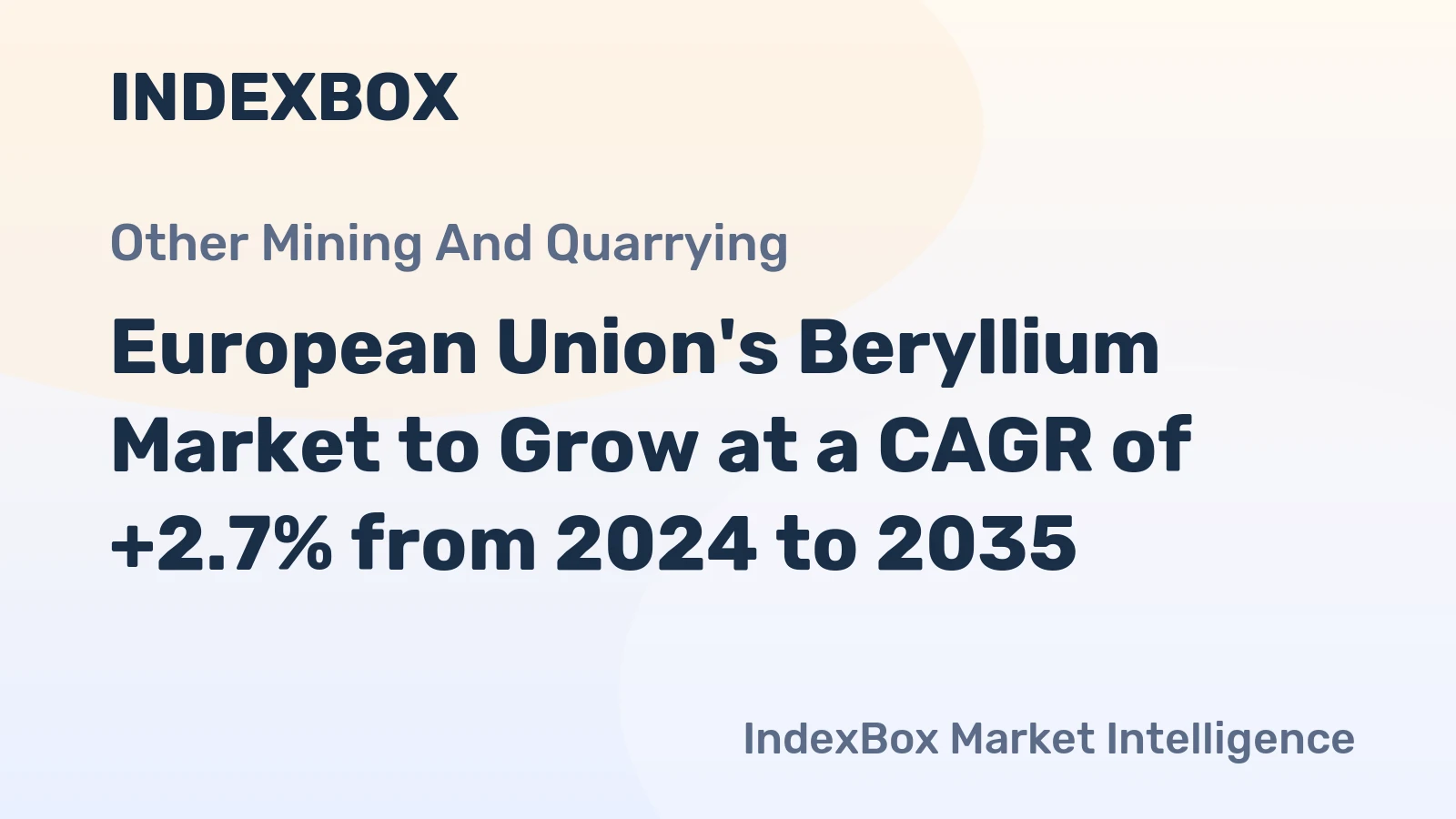 European Union's Beryllium Market to Grow at a CAGR of +2.7% from 2024 to 2035