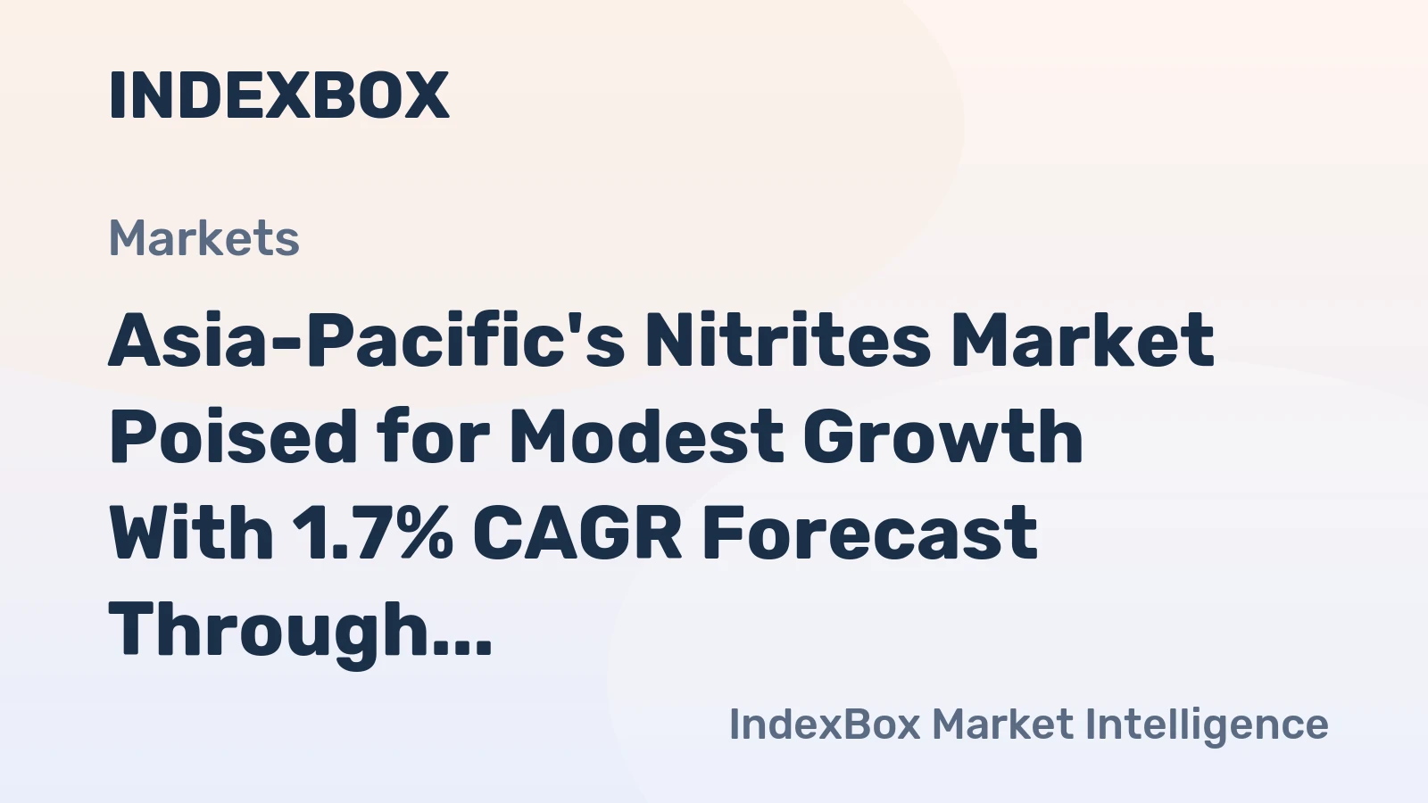 Asia-Pacific's Nitrites Market Poised for Modest Growth With 1.7% CAGR Forecast Through 2035