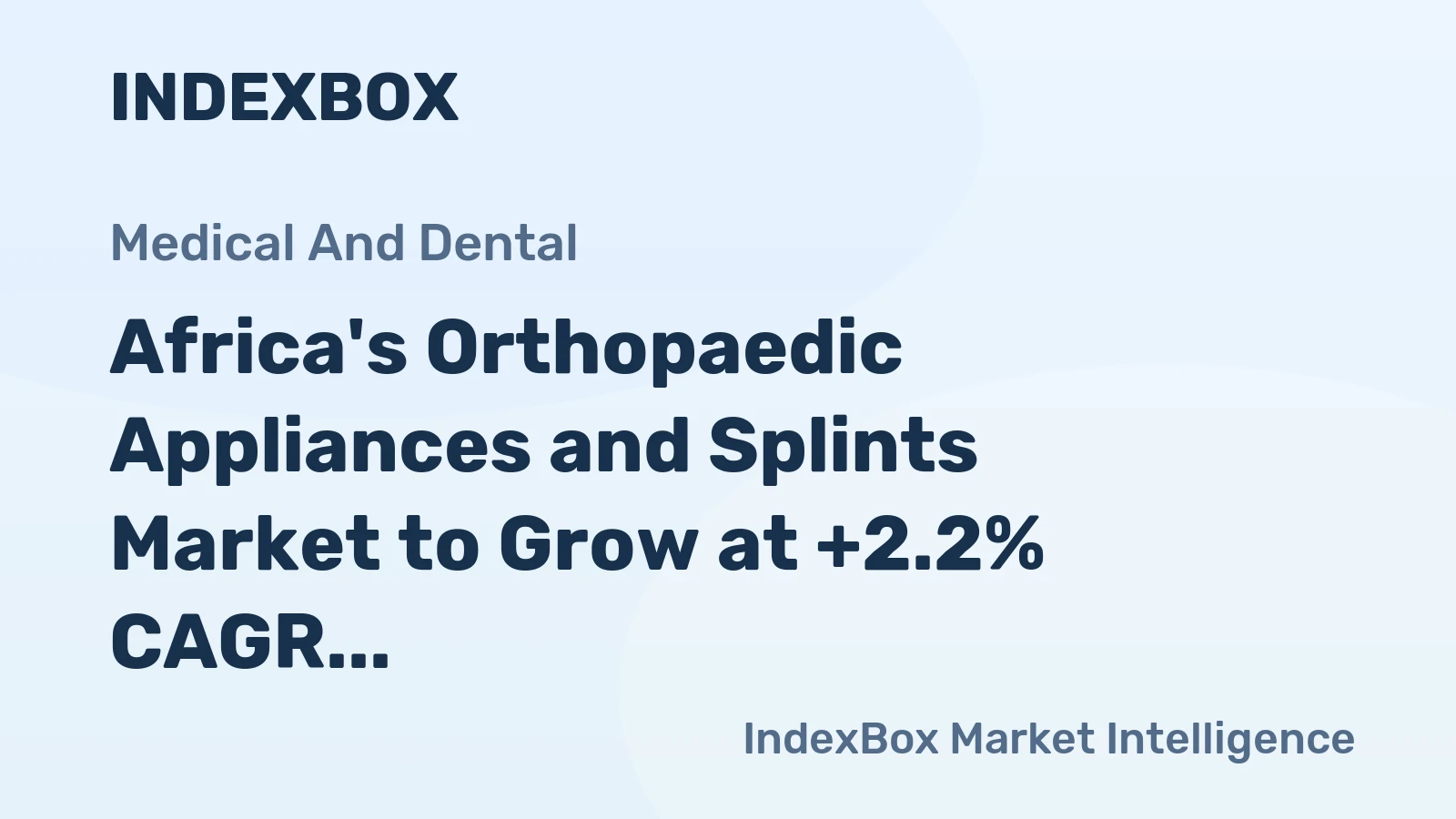 Africa's Orthopaedic Appliances and Splints Market to Grow at +2.2% CAGR, Reaching $2.4B by 2035