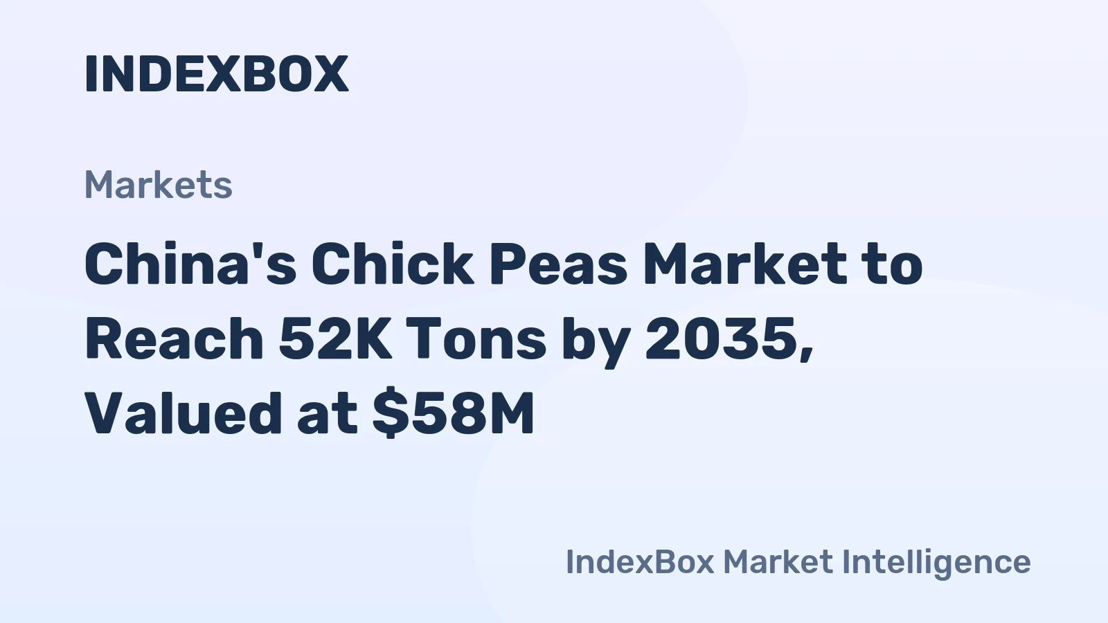 China's Chick Peas Market to Reach 52K Tons by 2035, Valued at $58M