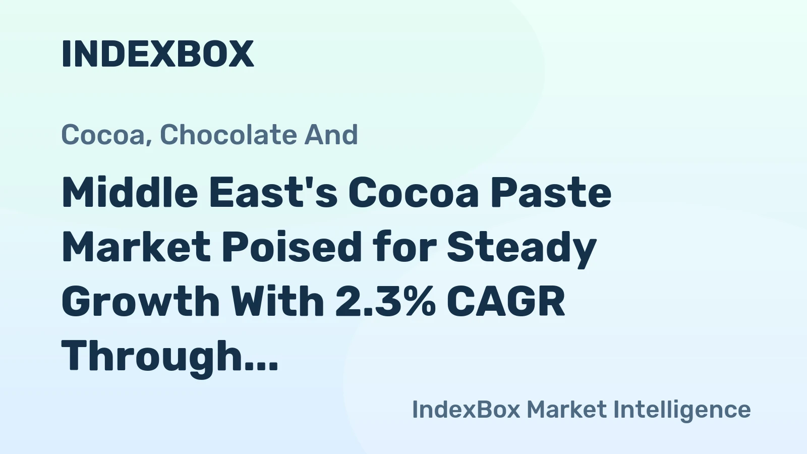 Middle East's Cocoa Paste Market Poised for Steady Growth With 2.3% CAGR Through 2035
