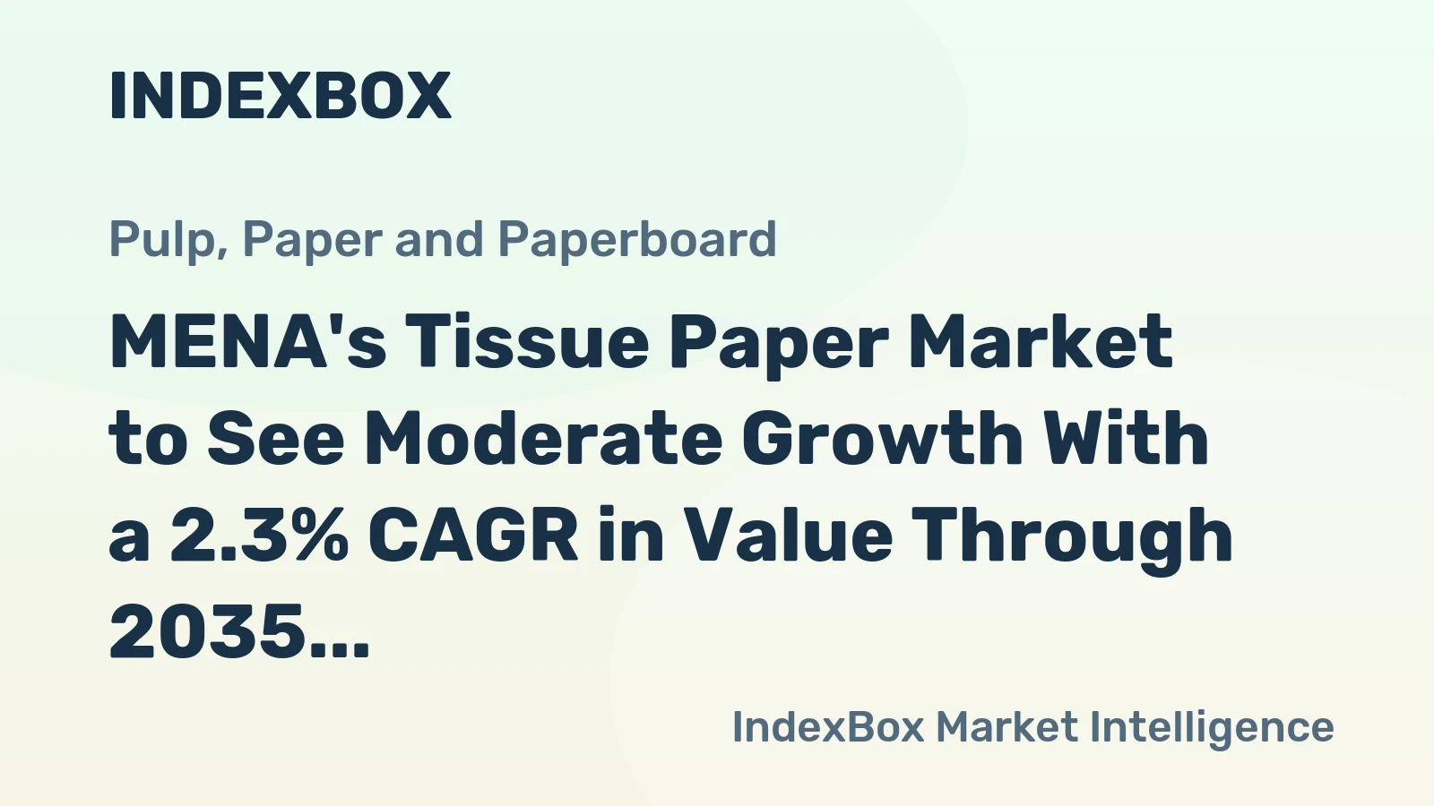 MENA's Tissue Paper Market to See Moderate Growth With a 2.3% CAGR in Value Through 2035