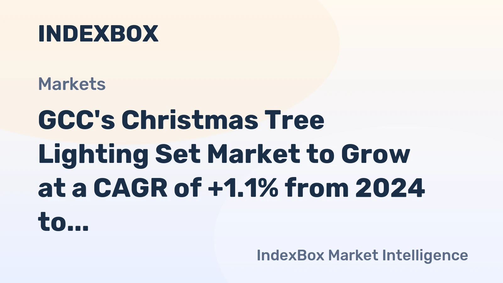 GCC's Christmas Tree Lighting Set Market to Grow at a CAGR of +1.1% from 2024 to 2035