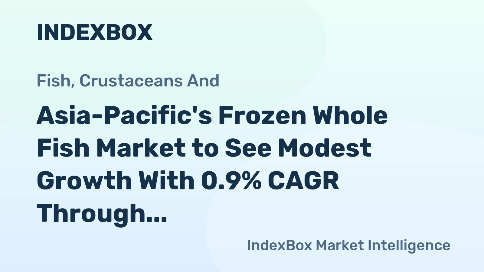 Asia-Pacific's Frozen Whole Fish Market to See Modest Growth With 0.9% CAGR Through 2035