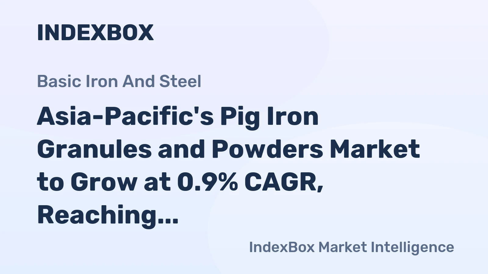 Asia-Pacific's Pig Iron Granules and Powders Market to Grow at 0.9% CAGR, Reaching 9.4M Tons by 2035