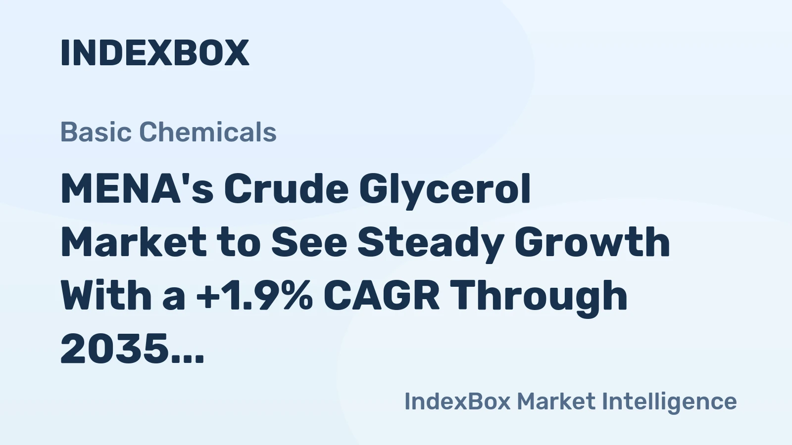 MENA's Crude Glycerol Market to See Steady Growth With a +1.9% CAGR Through 2035