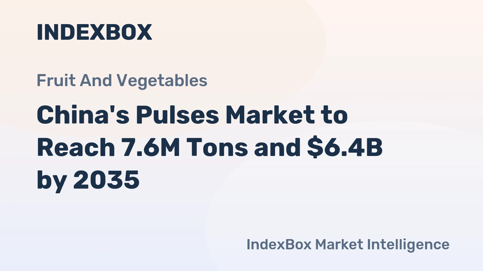 China's Pulses Market to Reach 7.6M Tons and $6.4B by 2035