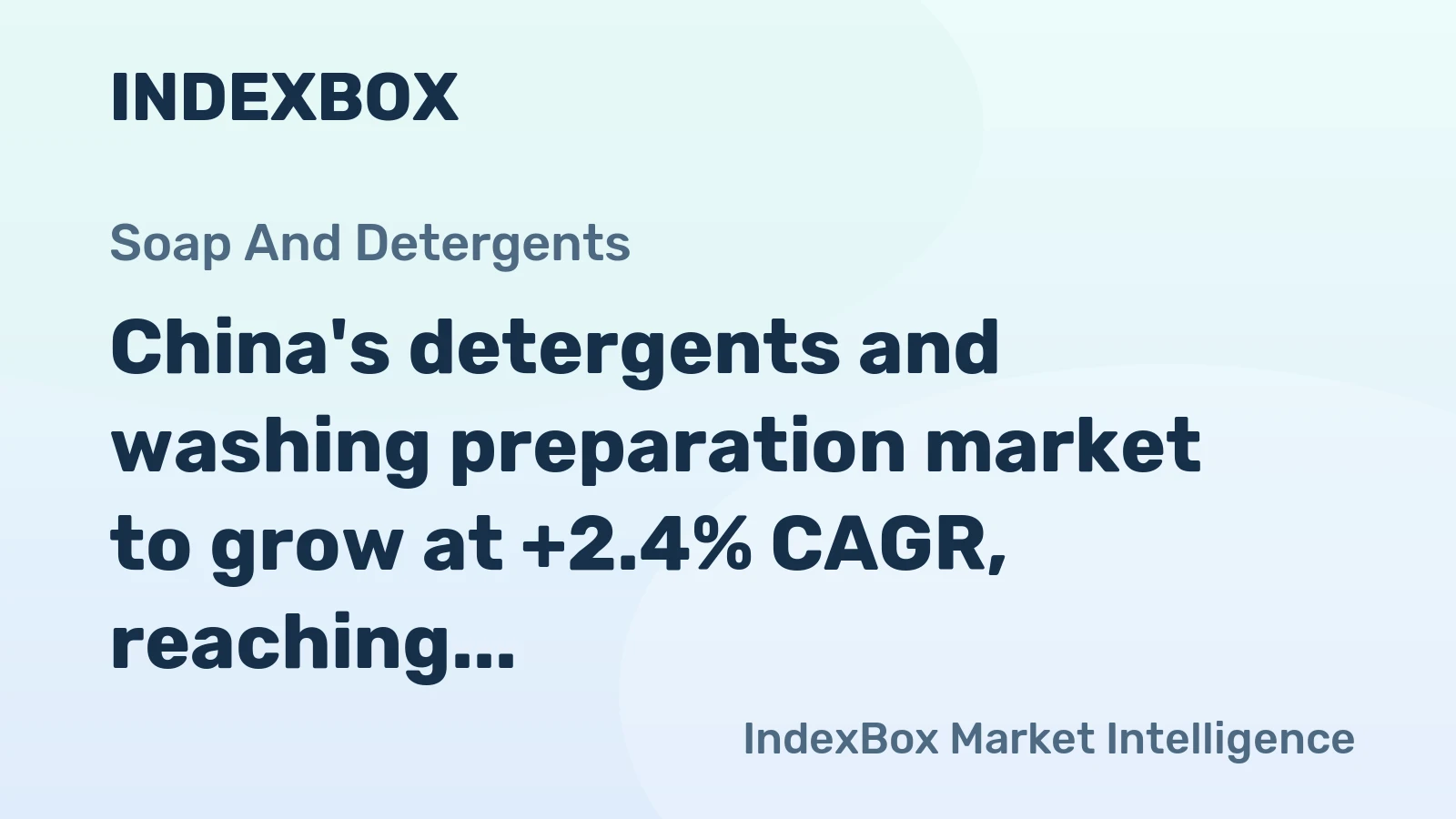 China's detergents and washing preparation market to grow at +2.4% CAGR, reaching 87K tons by 2035, valued at $330M