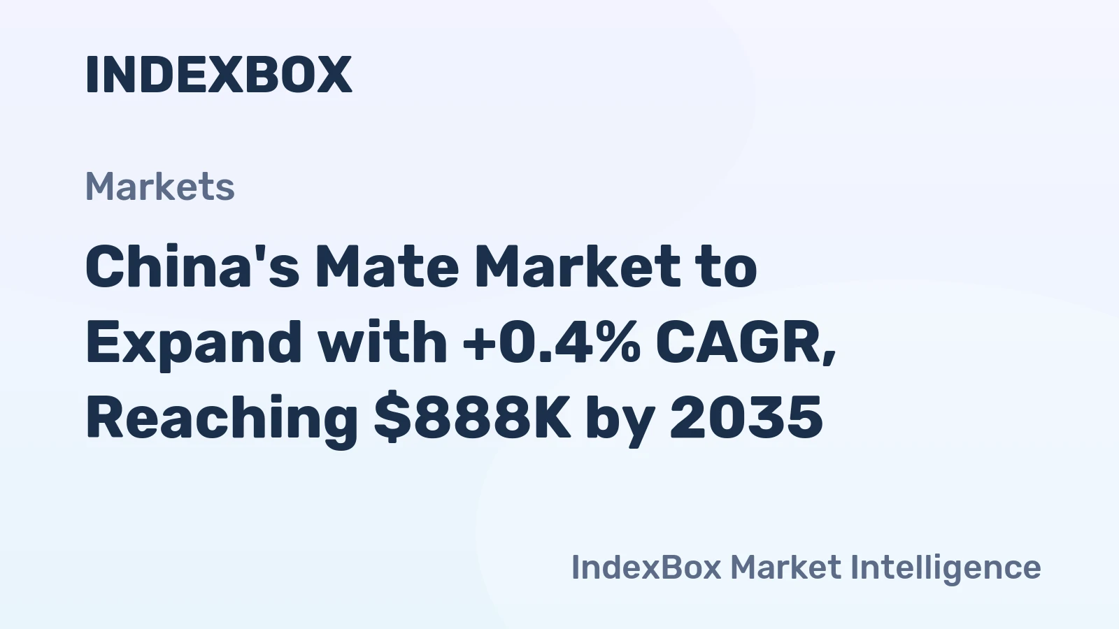 China's Mate Market to Expand with +0.4% CAGR, Reaching $888K by 2035