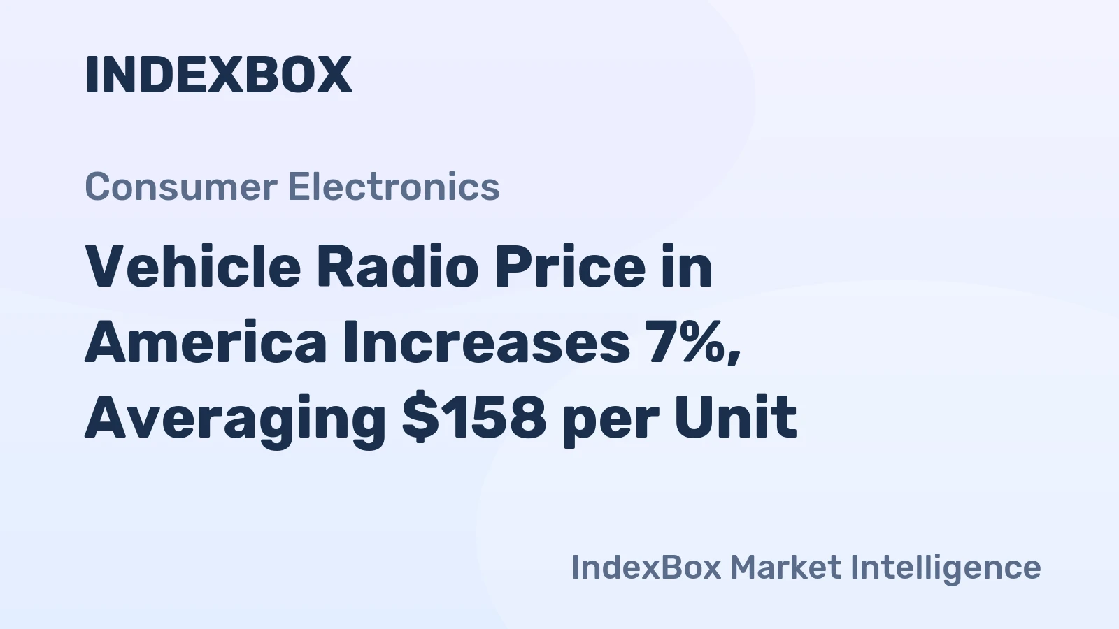 Vehicle Radio Price in America Increases 7%, Averaging $158 per Unit
