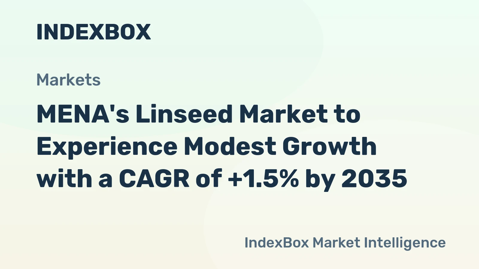 MENA's Linseed Market to Experience Modest Growth with a CAGR of +1.5% by 2035