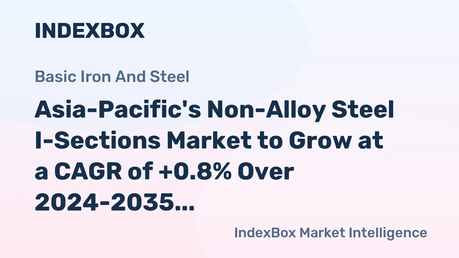 Asia-Pacific's Non-Alloy Steel I-Sections Market to Grow at a CAGR of +0.8% Over 2024-2035, Reaching $7.9B by 2035