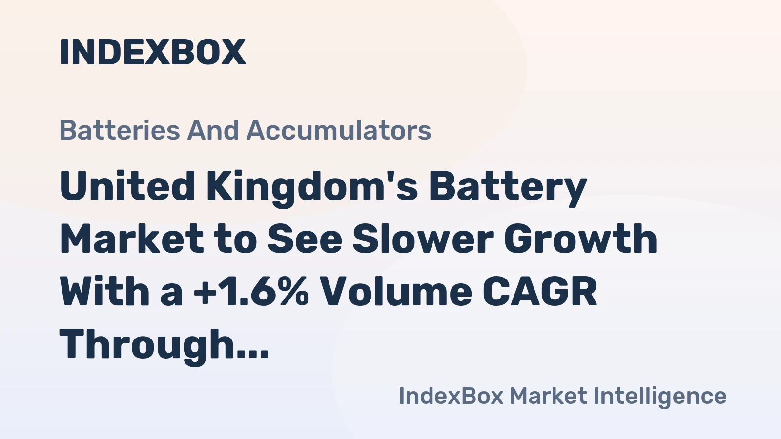 United Kingdom's Battery Market to See Slower Growth With a +1.6% Volume CAGR Through 2035
