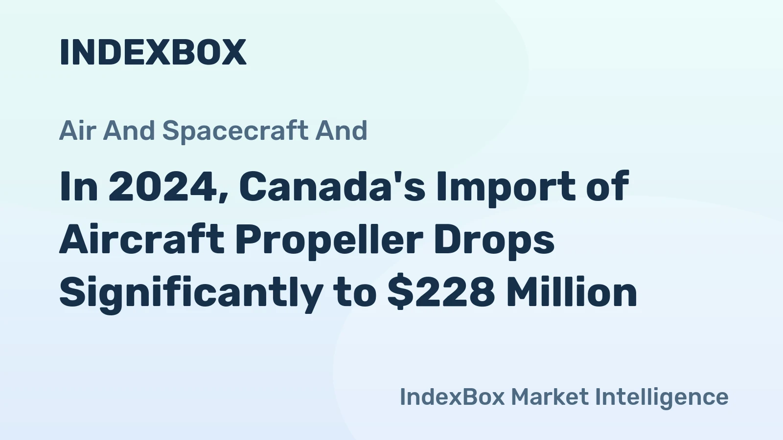 In 2024, Canada's Import of Aircraft Propeller Drops Significantly to $228 Million