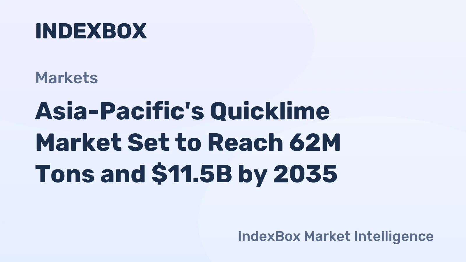 Asia-Pacific's Quicklime Market Set to Reach 62M Tons and $11.5B by 2035