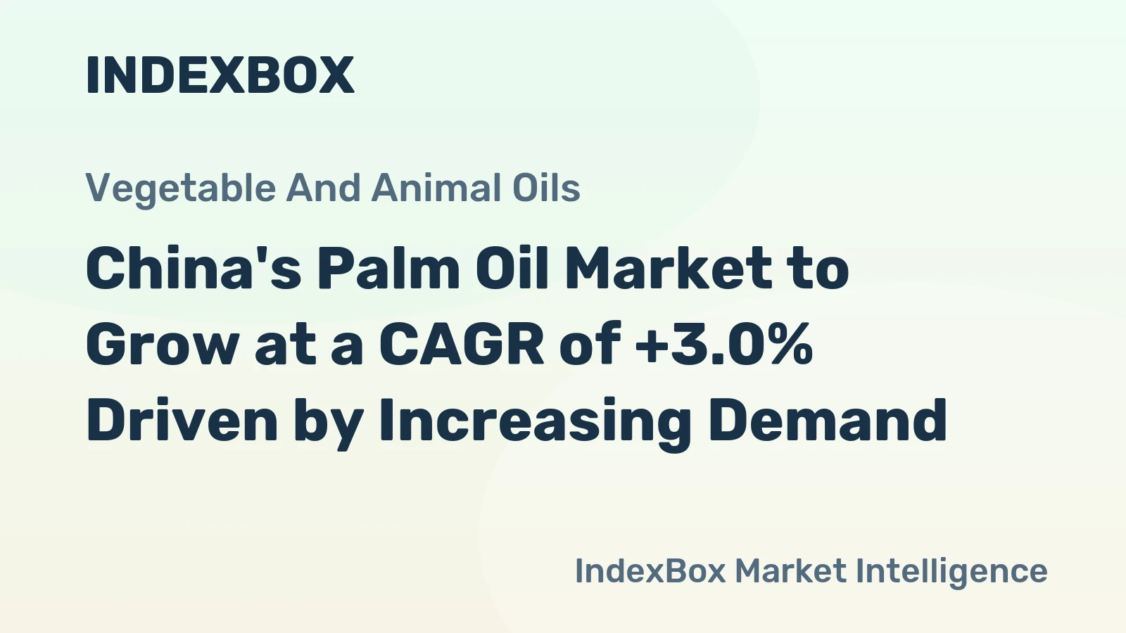 China's Palm Oil Market to Grow at a CAGR of +3.0% Driven by Increasing Demand