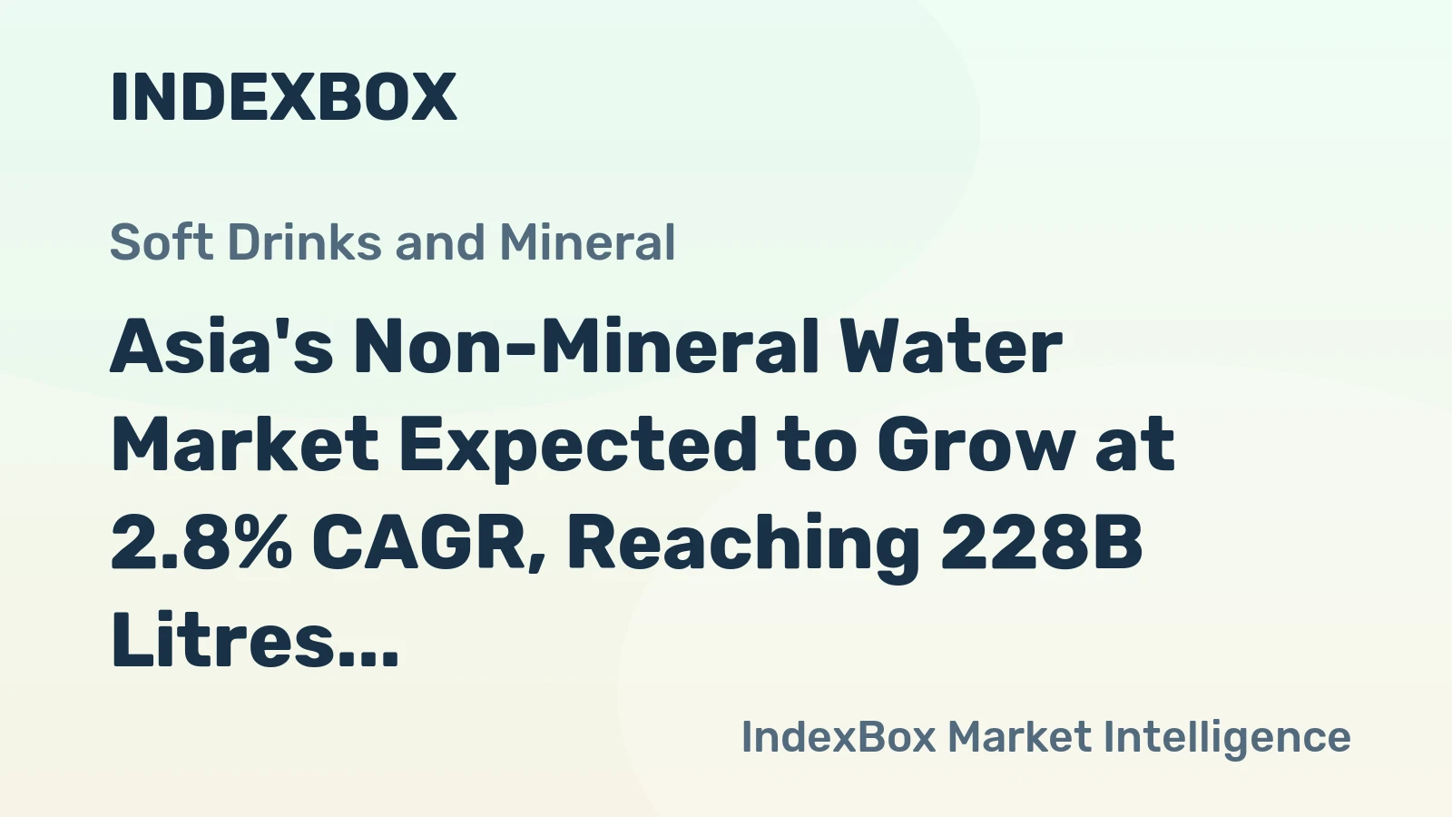 Asia's Non-Mineral Water Market Expected to Grow at 2.8% CAGR, Reaching 228B Litres by 2035