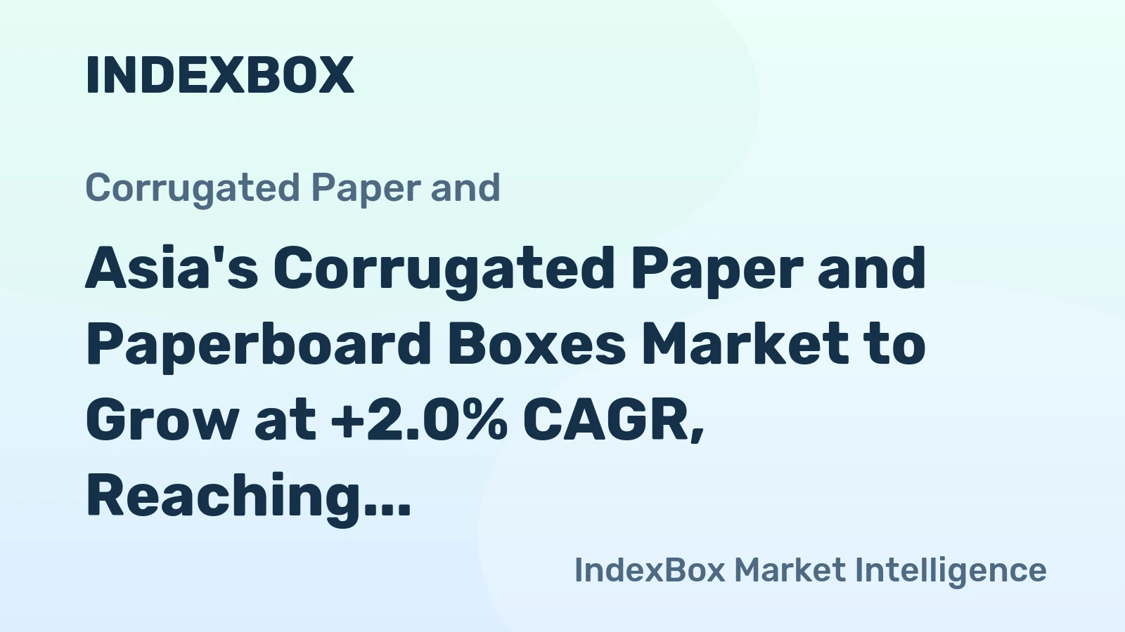 Asia's Corrugated Paper and Paperboard Boxes Market to Grow at +2.0% CAGR, Reaching 97M Tons by 2035