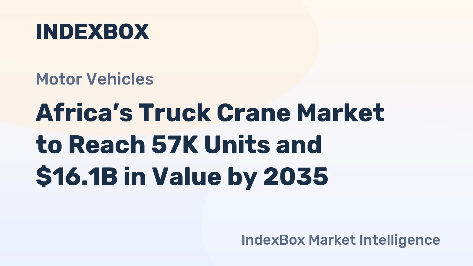Africa’s Truck Crane Market to Reach 57K Units and $16.1B in Value by 2035