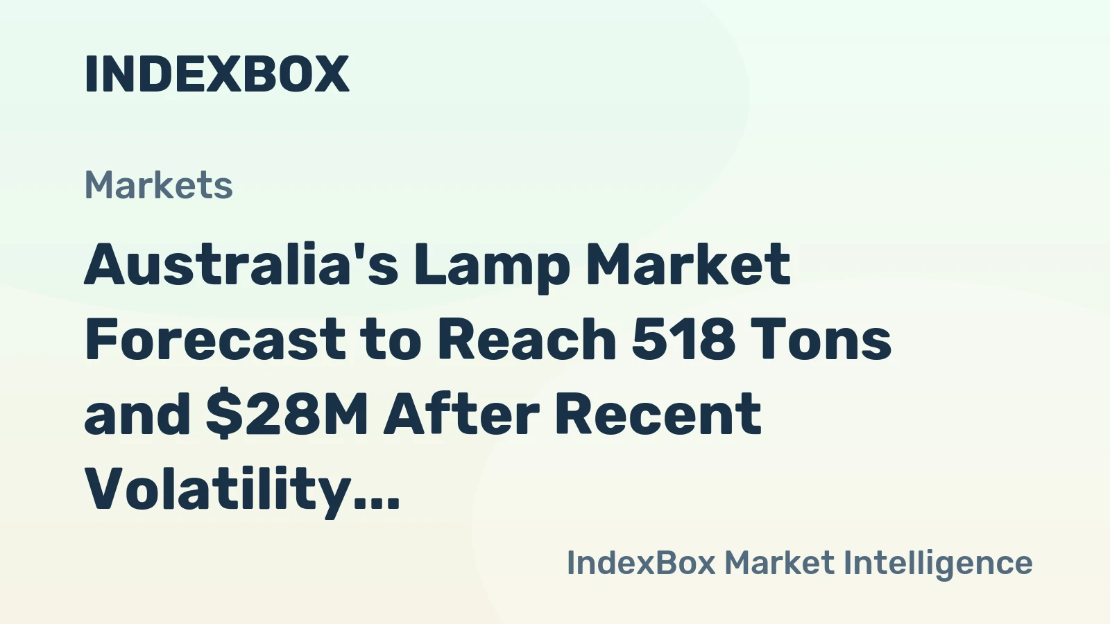 Australia's Lamp Market Forecast to Reach 518 Tons and $28M After Recent Volatility