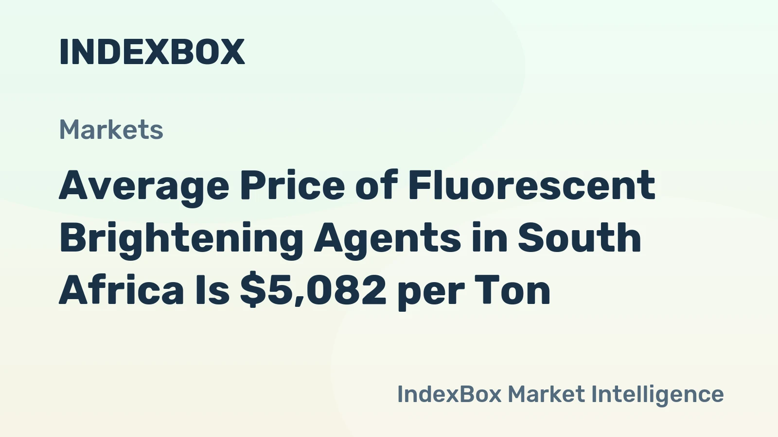Average Price of Fluorescent Brightening Agents in South Africa Is $5,082 per Ton