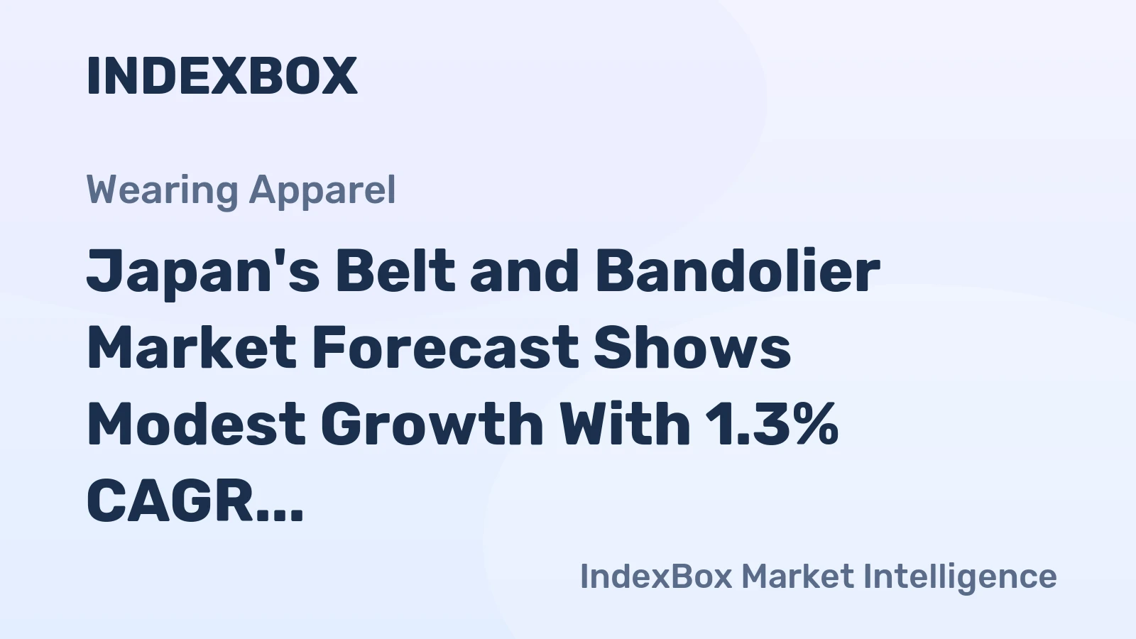 Japan's Belt and Bandolier Market Forecast Shows Modest Growth With 1.3% CAGR Through 2035