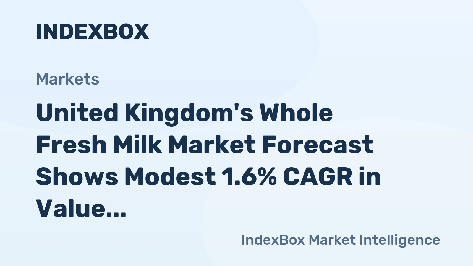 United Kingdom's Whole Fresh Milk Market Forecast Shows Modest 1.6% CAGR in Value Through 2035