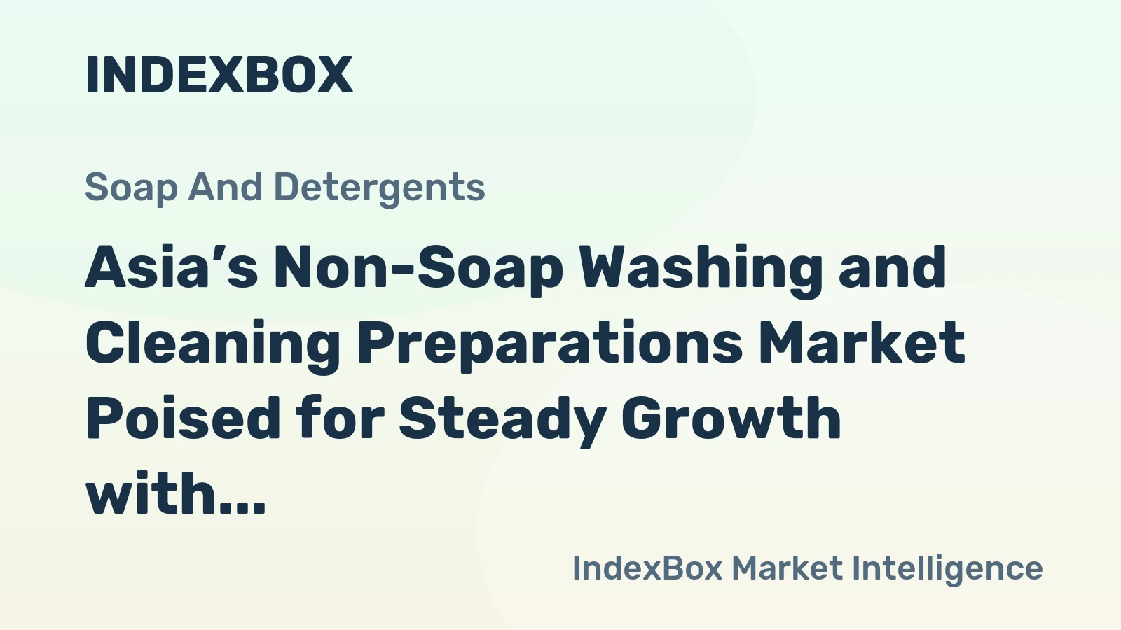 Asia’s Non-Soap Washing and Cleaning Preparations Market Poised for Steady Growth with a 3.2% CAGR