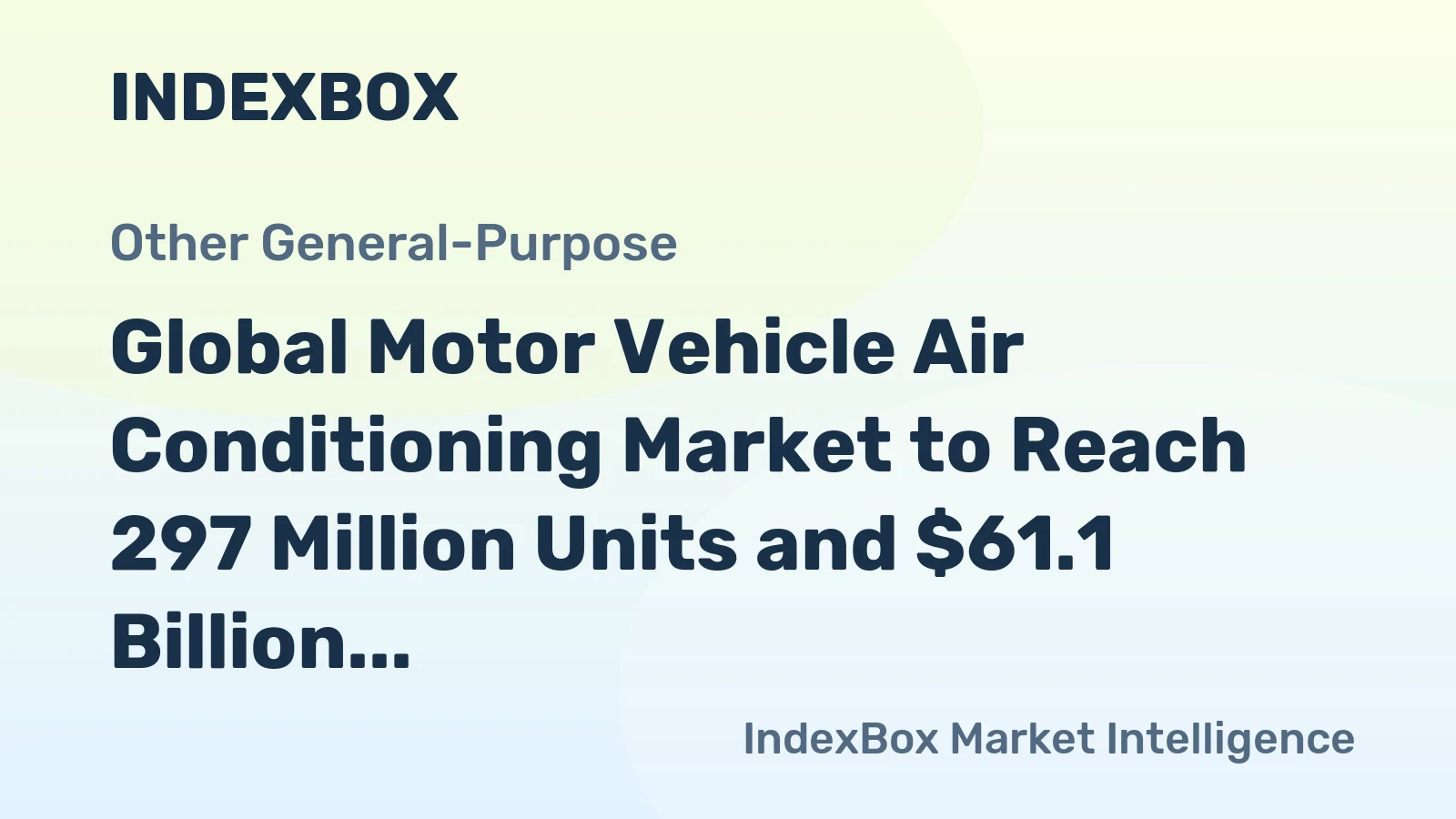Global Motor Vehicle Air Conditioning Market to Reach 297 Million Units and $61.1 Billion