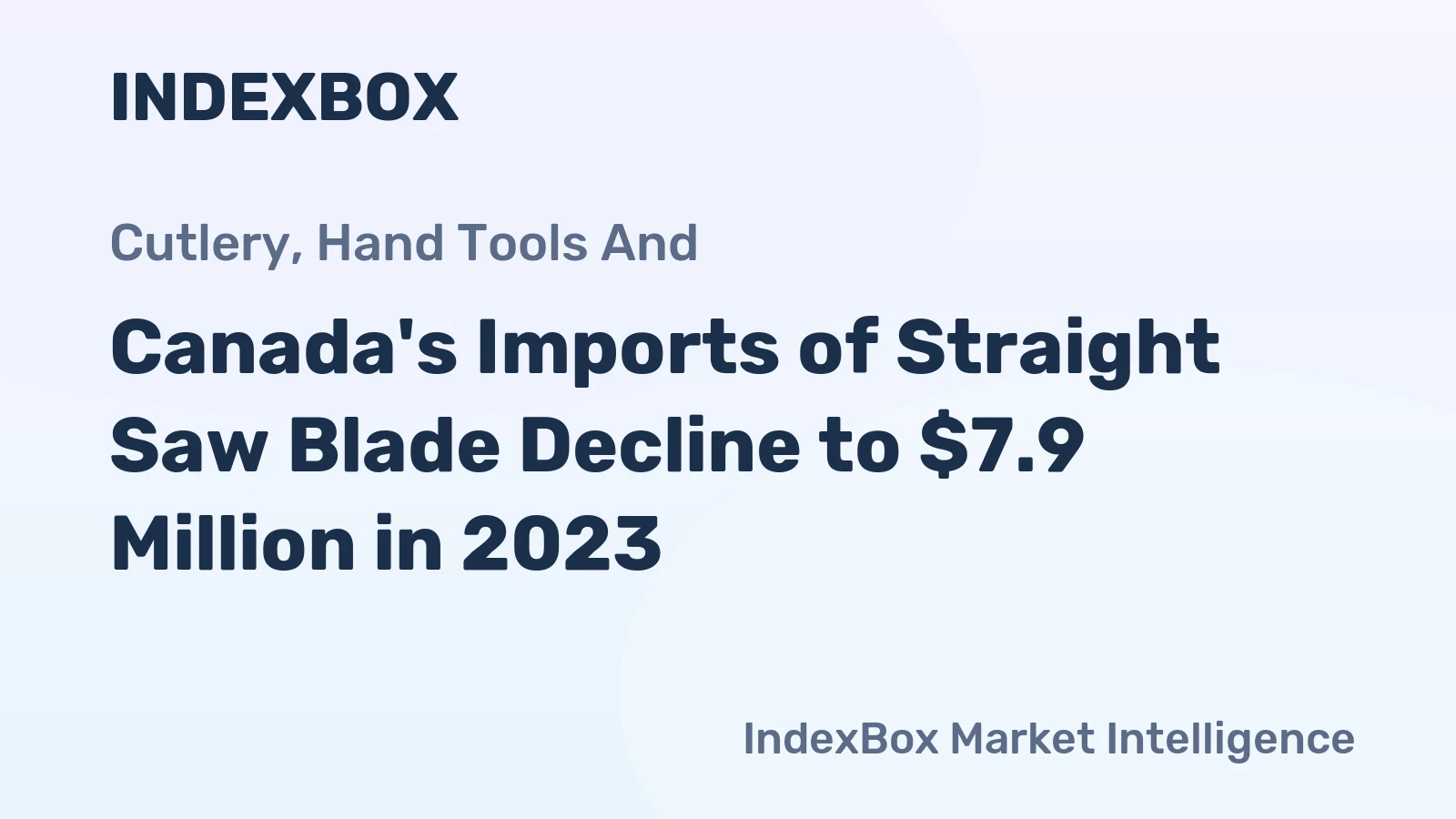 Canada's Imports of Straight Saw Blade Decline to $7.9 Million in 2023