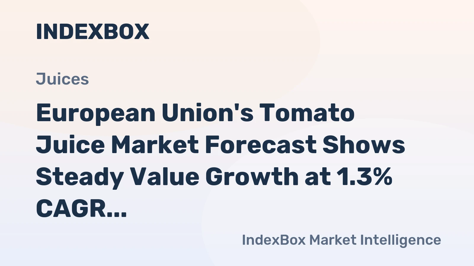 European Union's Tomato Juice Market Forecast Shows Steady Value Growth at 1.3% CAGR Through 2035